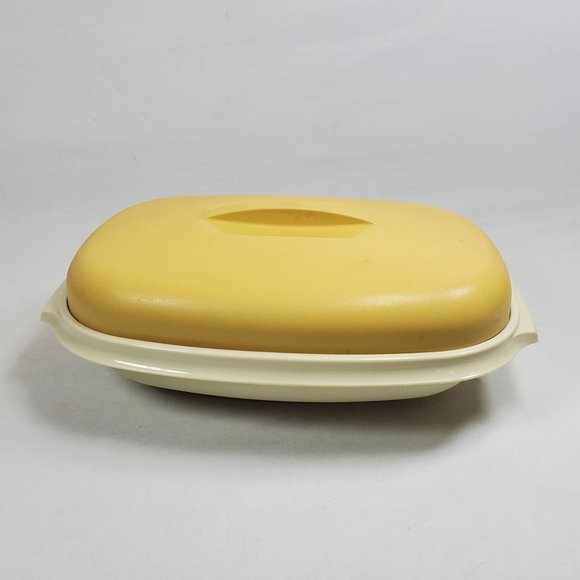 Tupperware | Kitchen | Tupperware Microwave Steamer Serving Bowl Yellow ...